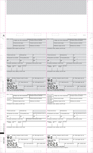W-2 Copies B,C,2,2, 4-Corner, EZ-Fold Duplex, 14", Form 5511B – W ...