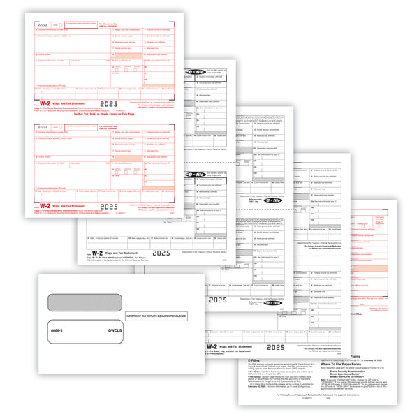 W-2 Set, 6-Part with Envelopes – W-2TaxForms.com